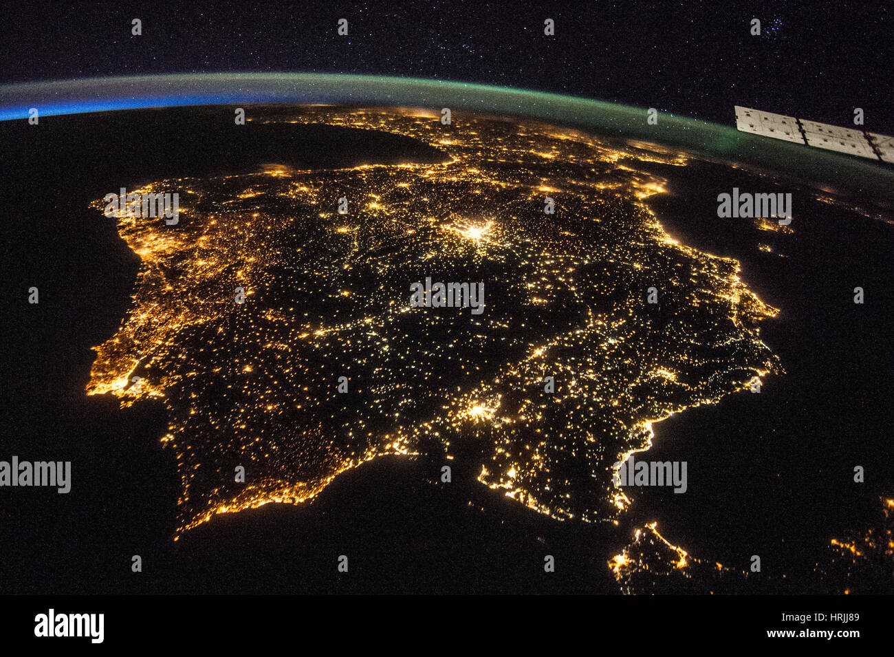 Spain at Night from Space Stock Photo - Alamy