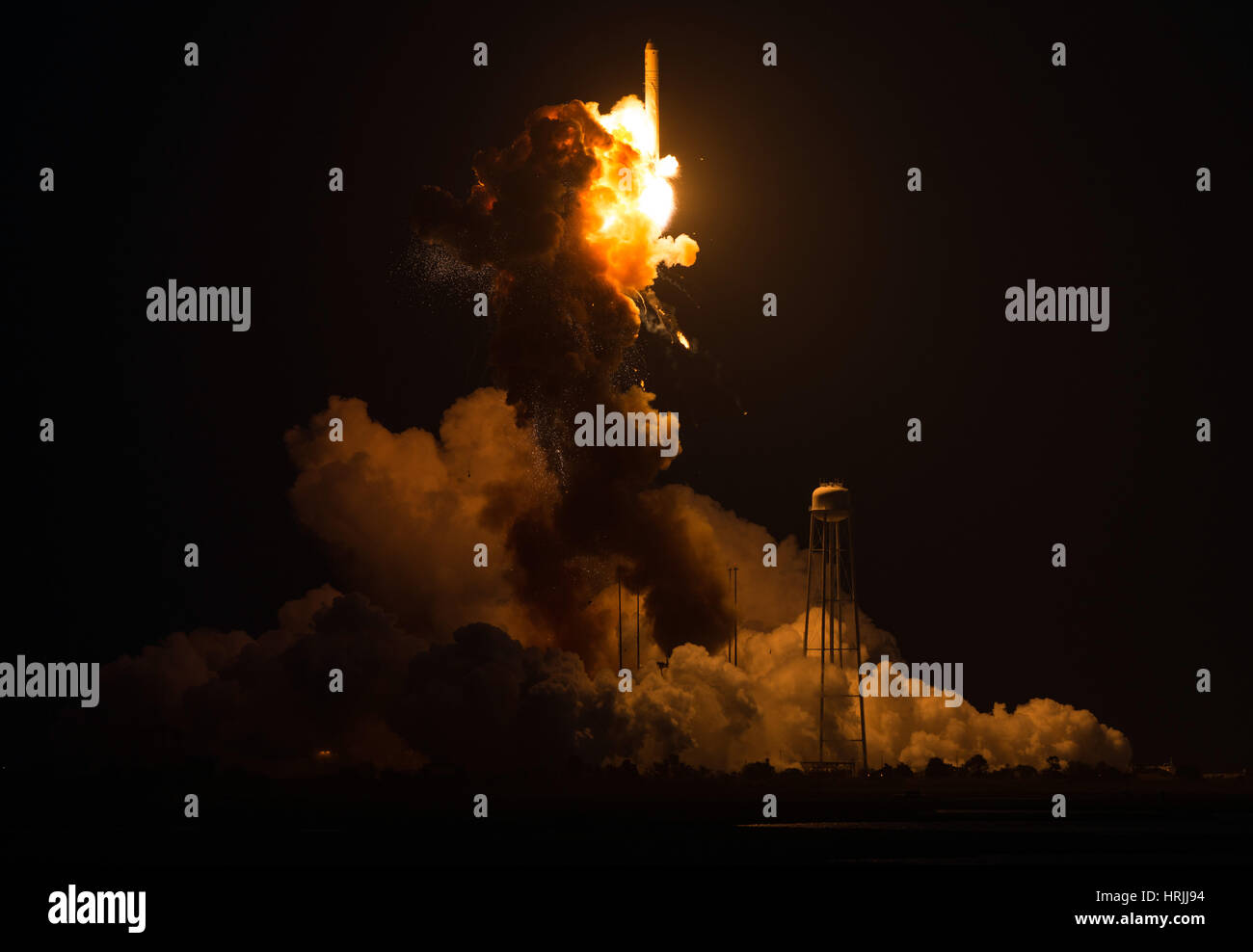 Antares Rocket Explodes Stock Photo - Alamy
