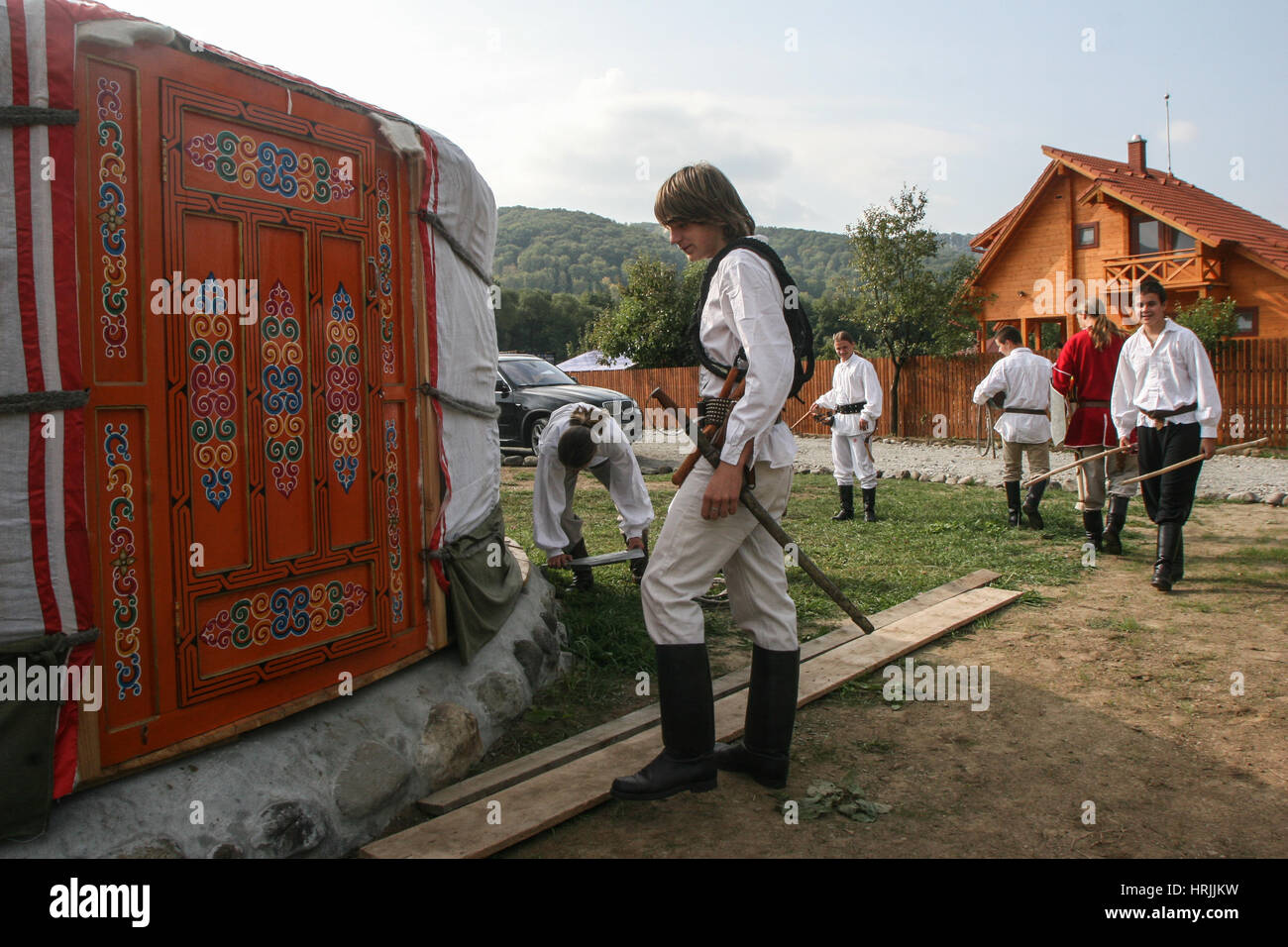 Campul Cetatii, Mures county, Romania, September 26, 2009: Youngsters ...