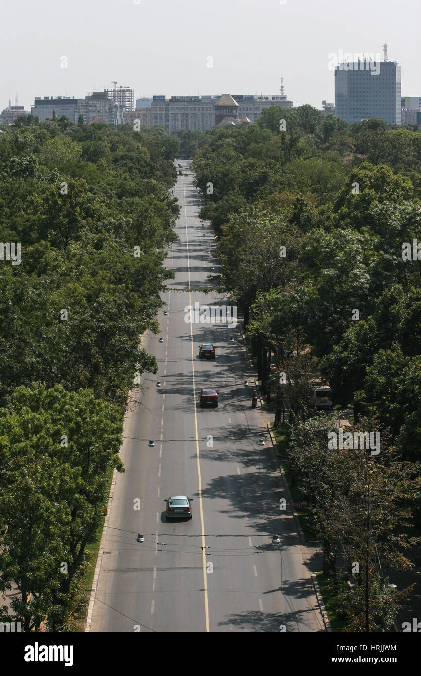 Bucharest, Romania, August 23, 2009: Street view in Bucharest Stock ...