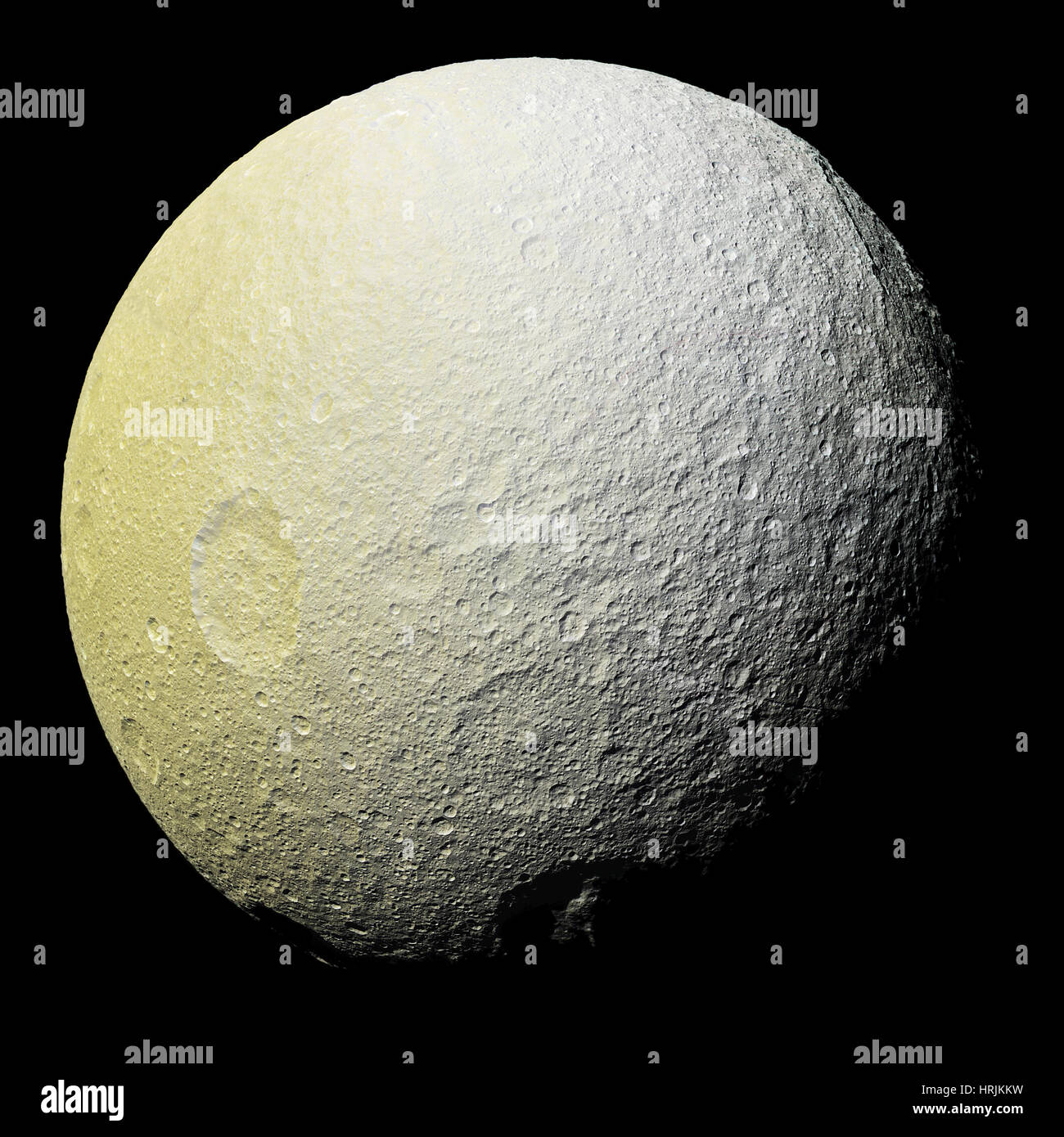 Saturn's Moon, Tethys Stock Photo - Alamy