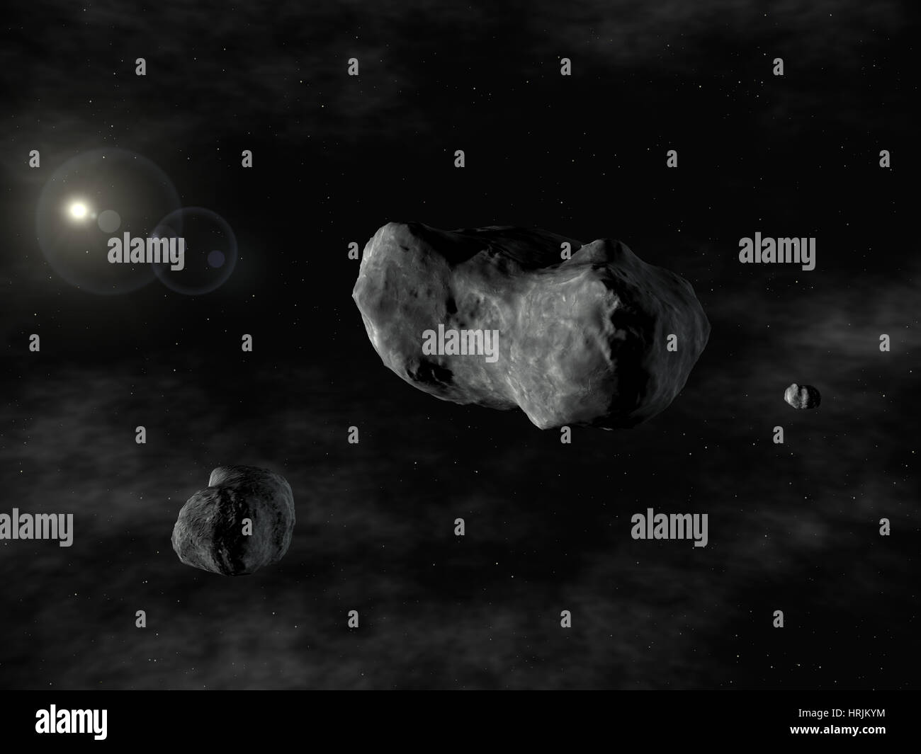 Triple Asteroid System: 87 Sylvia with Romulus and Remus Stock Photo ...
