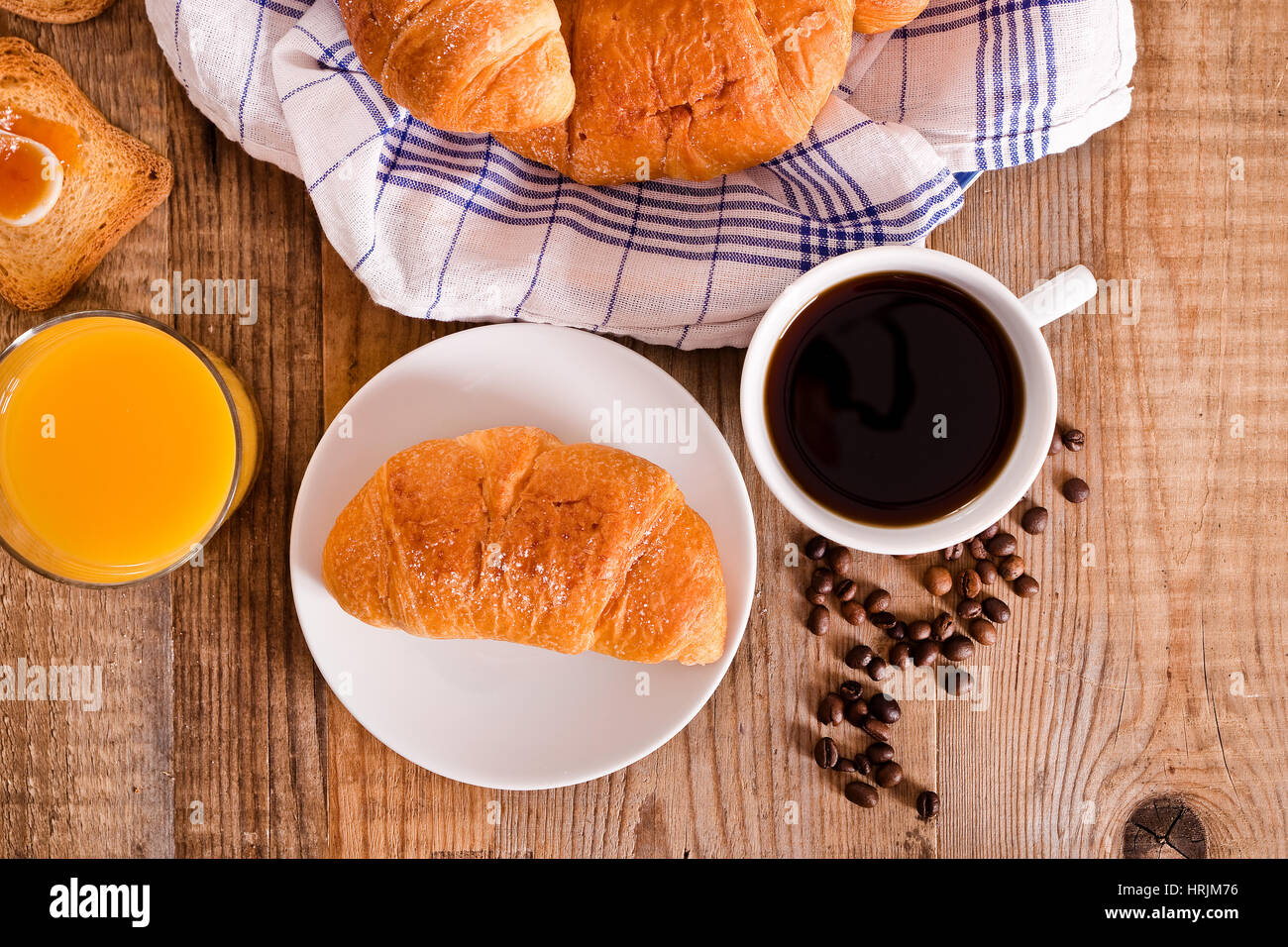 Breakfast with croissant Stock Photo - Alamy