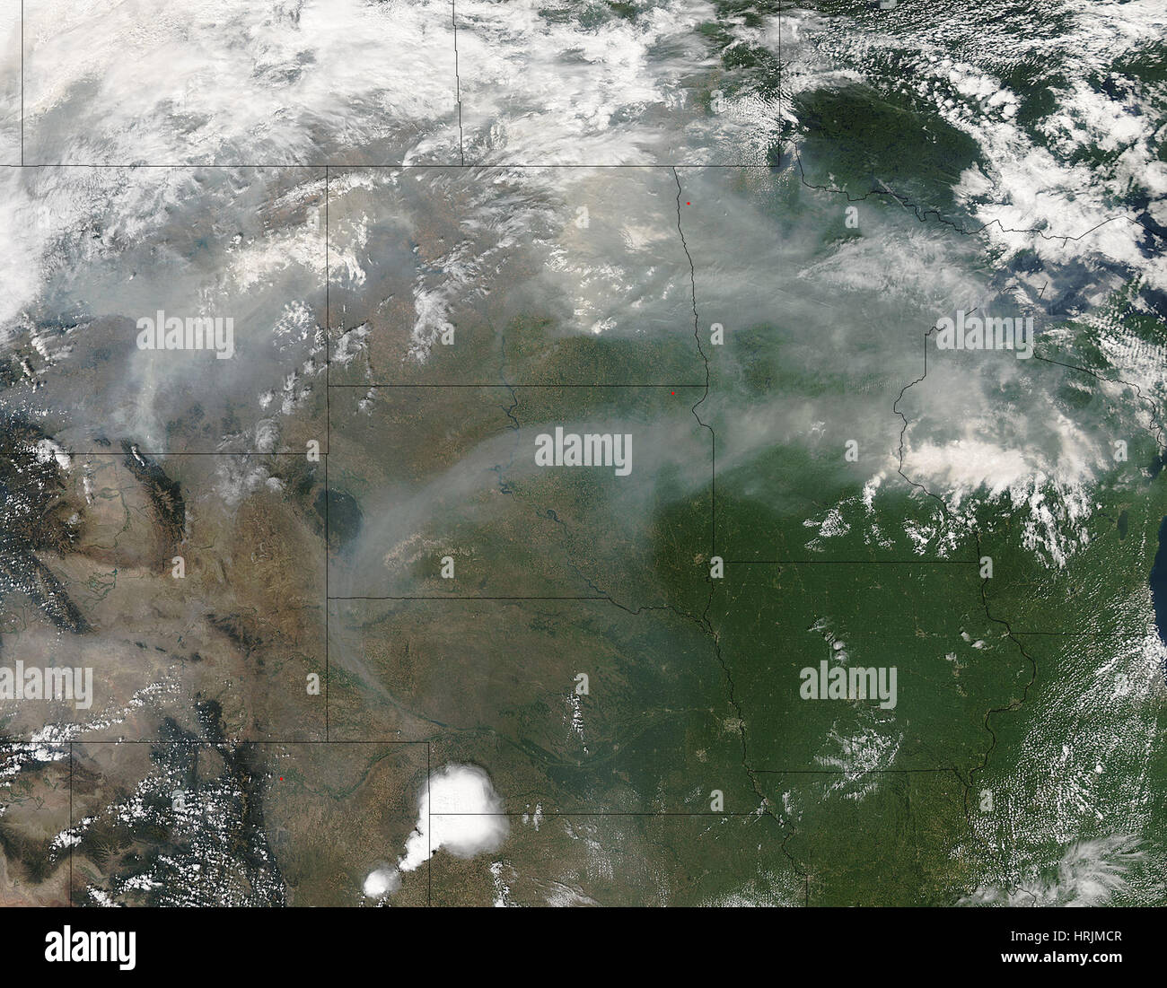 Wildfire Smoke Drifting Eastward Stock Photo - Alamy
