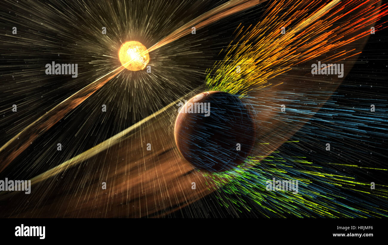 Mars' Atmosphere Affected by Solar Wind Stock Photo - Alamy