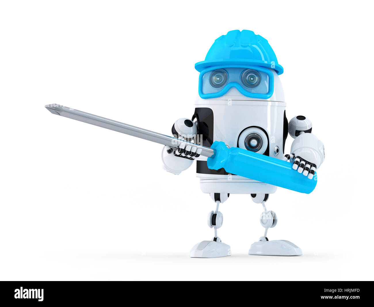 Robot with screwdriver. Technology concept Stock Photo - Alamy