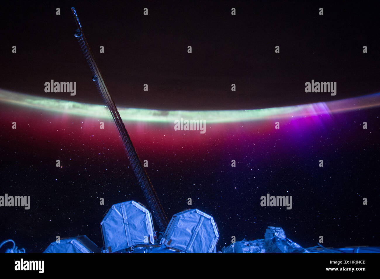 Aurora from ISS, Year Long Mission Stock Photo - Alamy