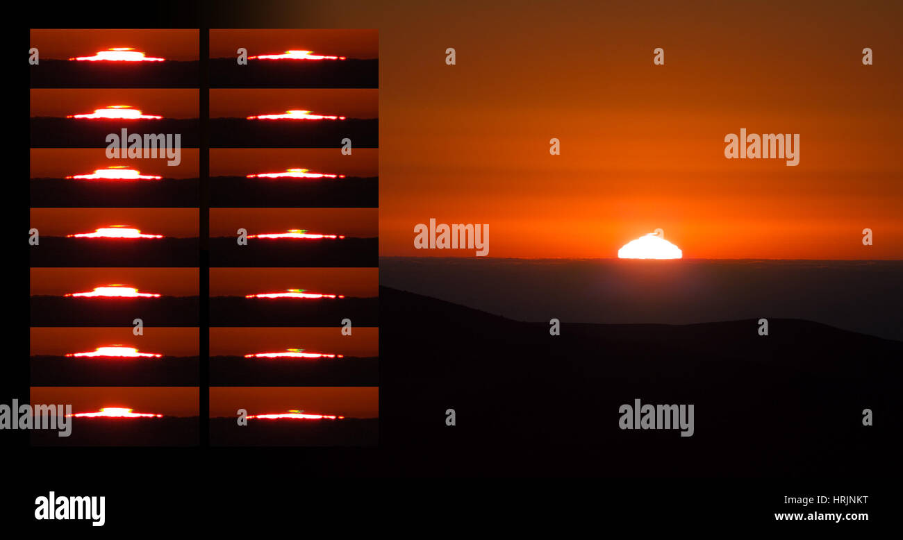 Green Flashes at Sunset Stock Photo - Alamy