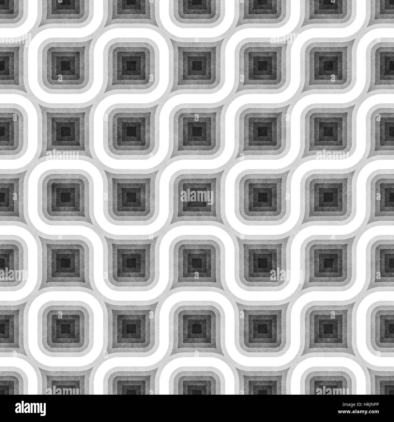 Seamless Black and White Tangled Round Stripes. Textured Geometric ...
