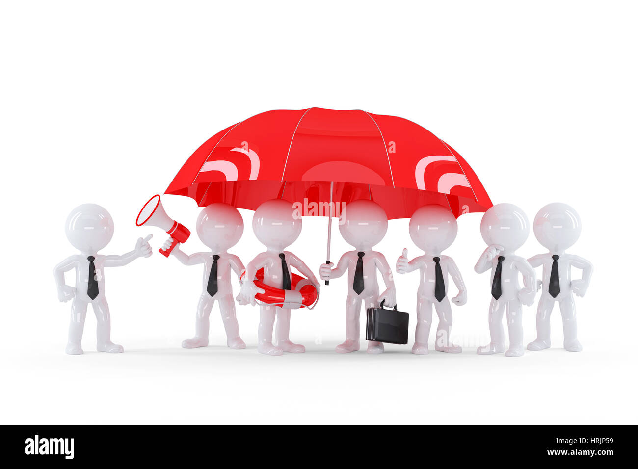 Group of businessmen under umbrella. Business safety concept. Isolated ...