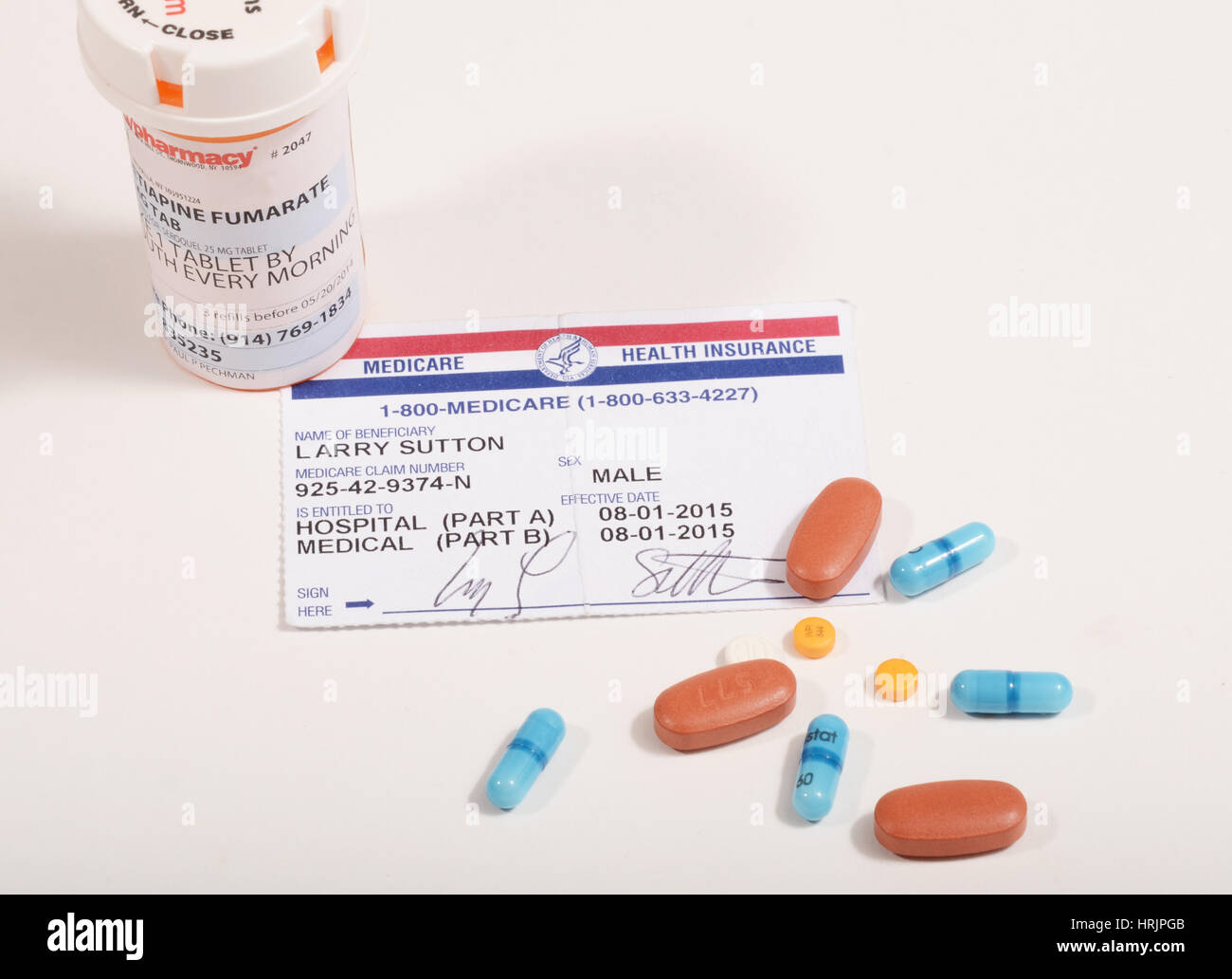 Medicare Card and Pill Bottles Stock Photo - Alamy