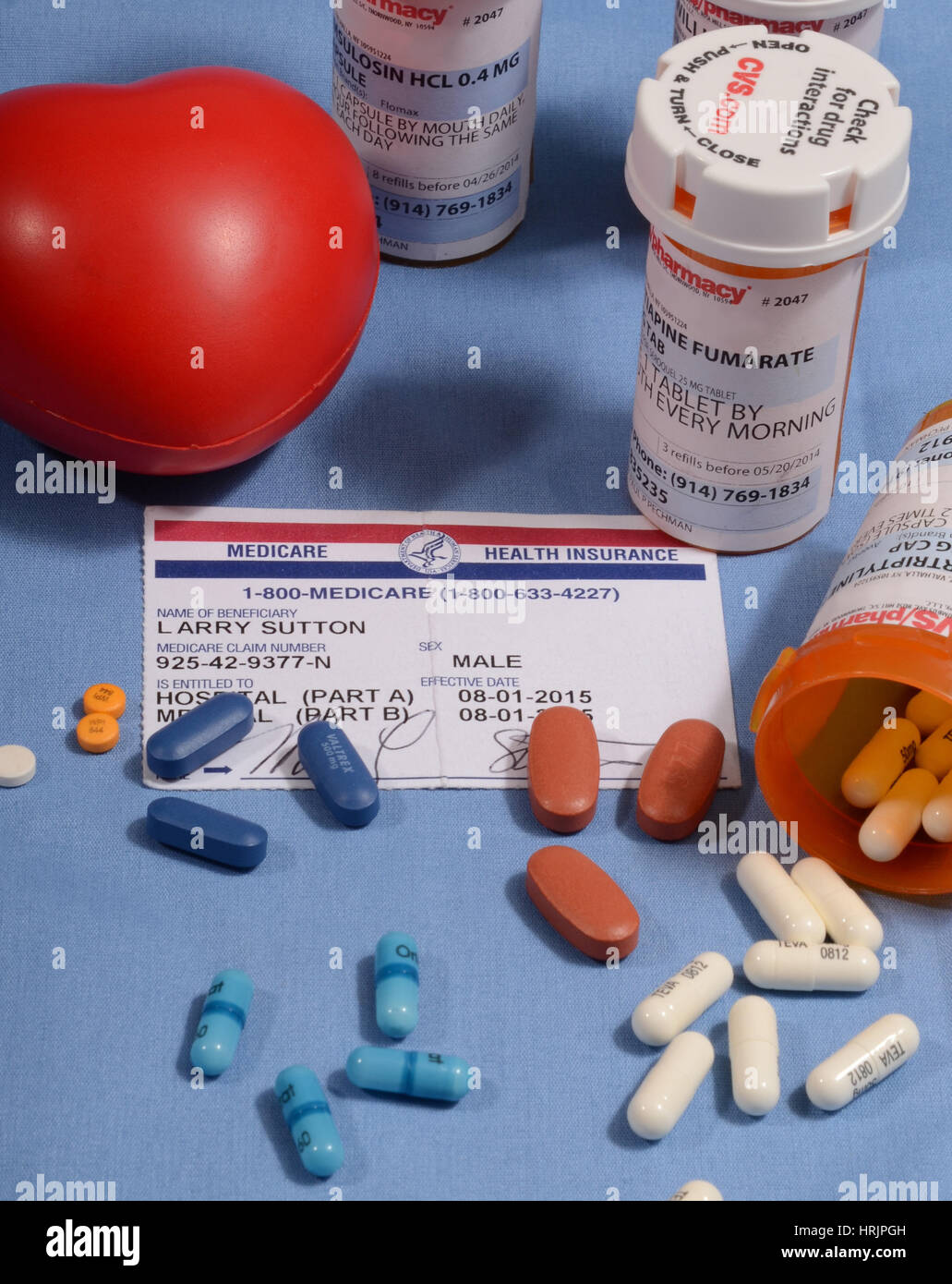 Medicare Card and Pill Bottles Stock Photo - Alamy