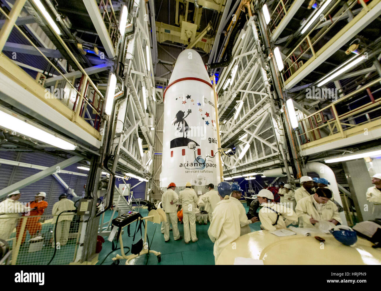 Gaia Space Observatory Hoisted At Launch Pad Stock Photo - Alamy