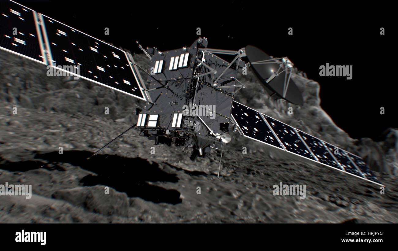 Rosetta Lands on Comet 67/P Churyumov-Gerasimenko Stock Photo - Alamy