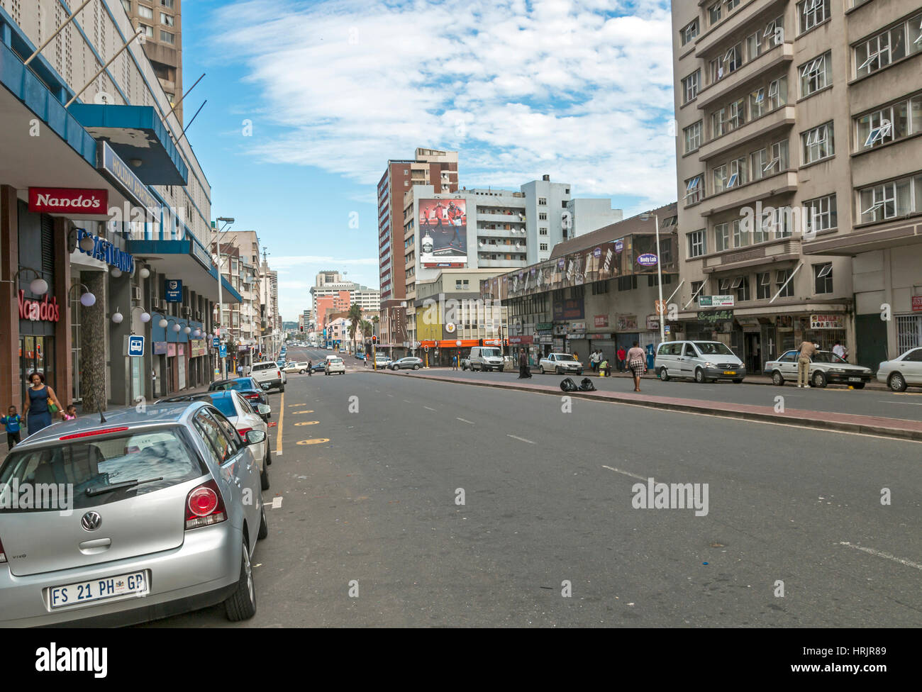 DURBAN, SOUTH AFRICA - FEBRUARY 24, 2017: Many unknown people on early ...