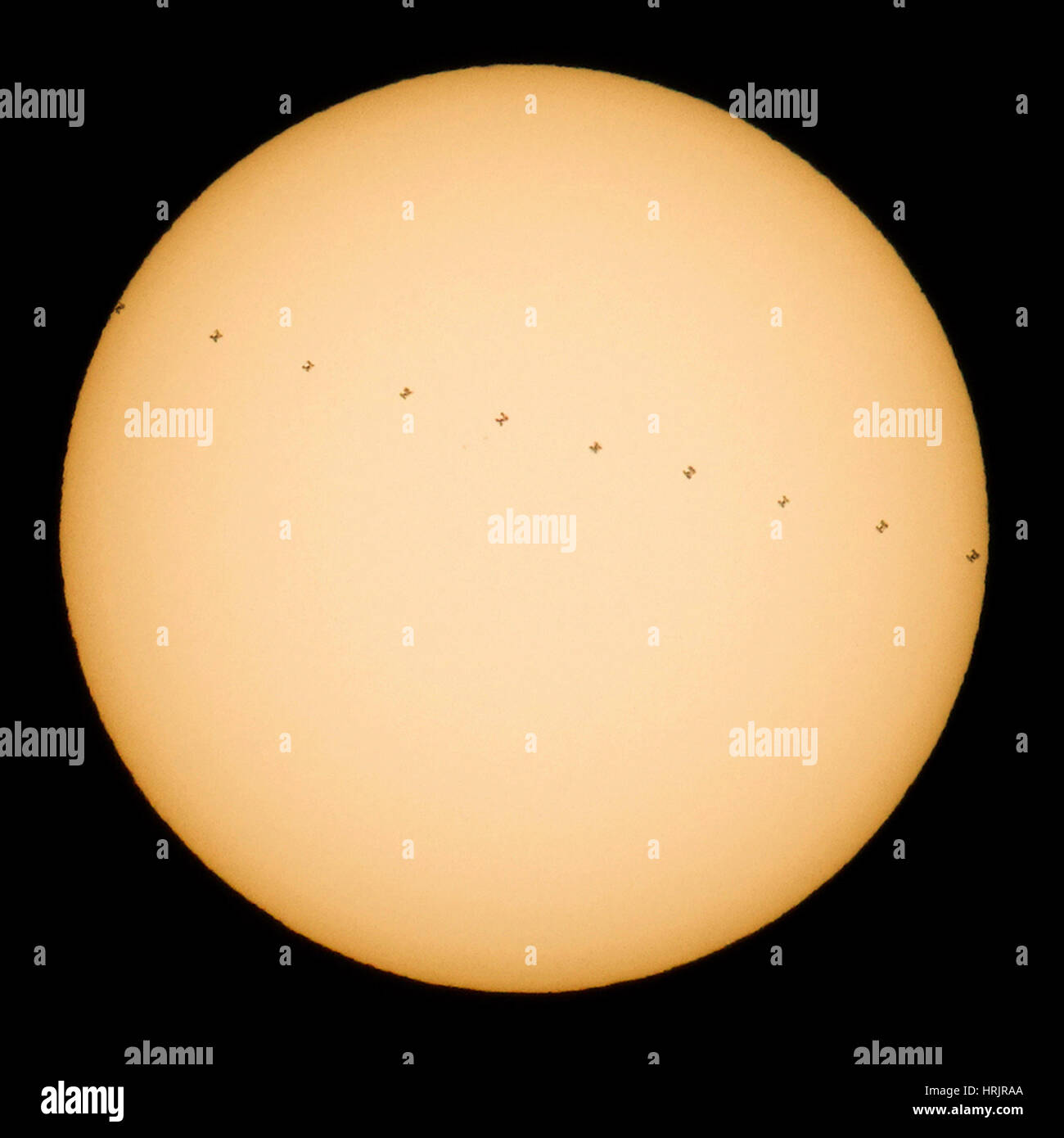 Solar Transit of the ISS Stock Photo - Alamy