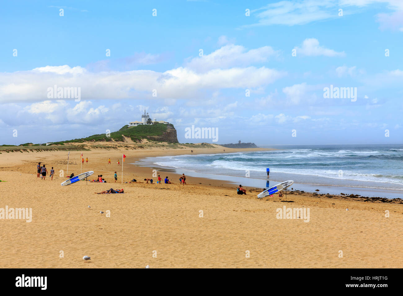 Nobbys Beach and lighthouse in Newcastle, the second largest city in ...
