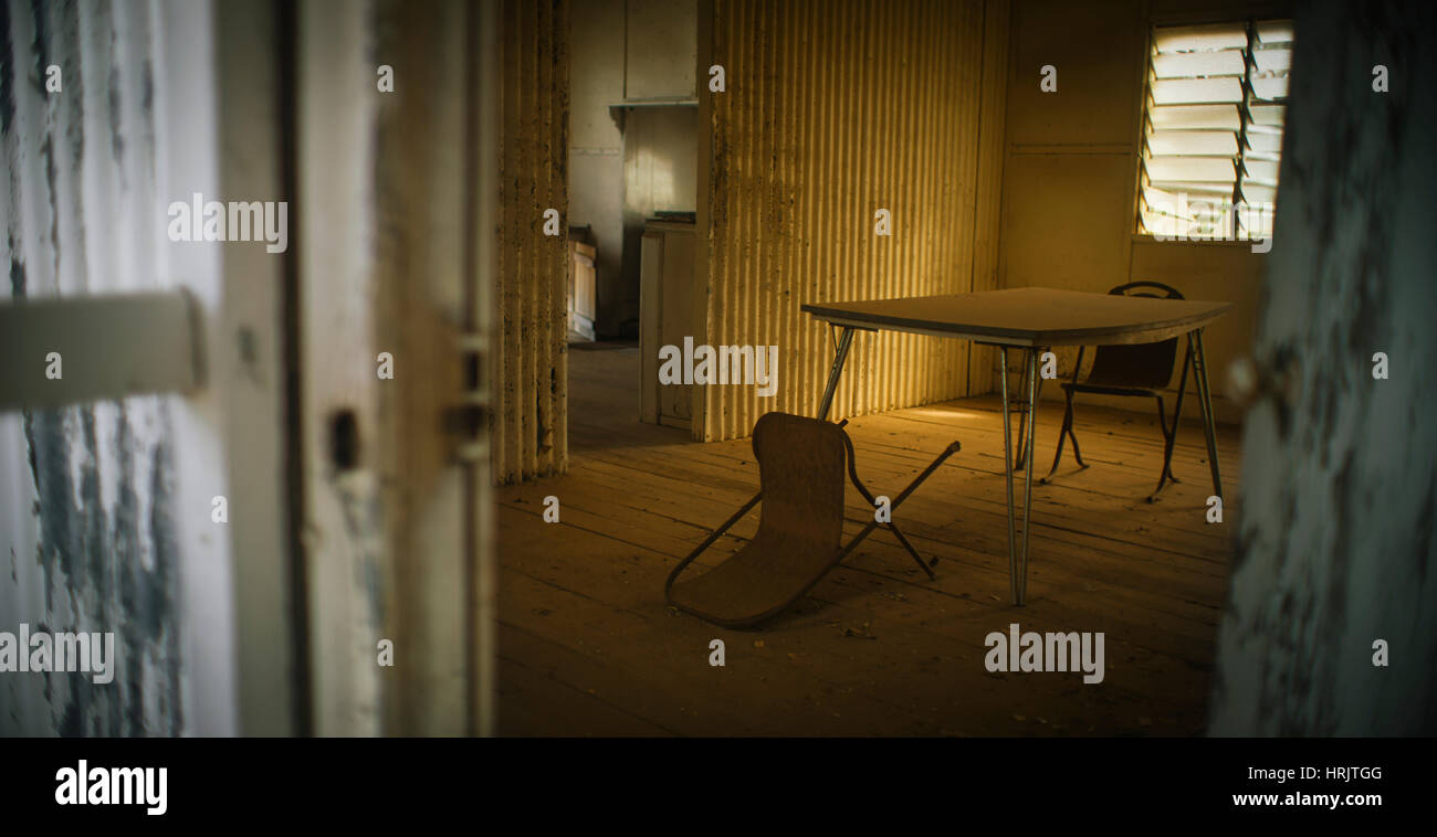 Interior derelict house table hi-res stock photography and images - Alamy