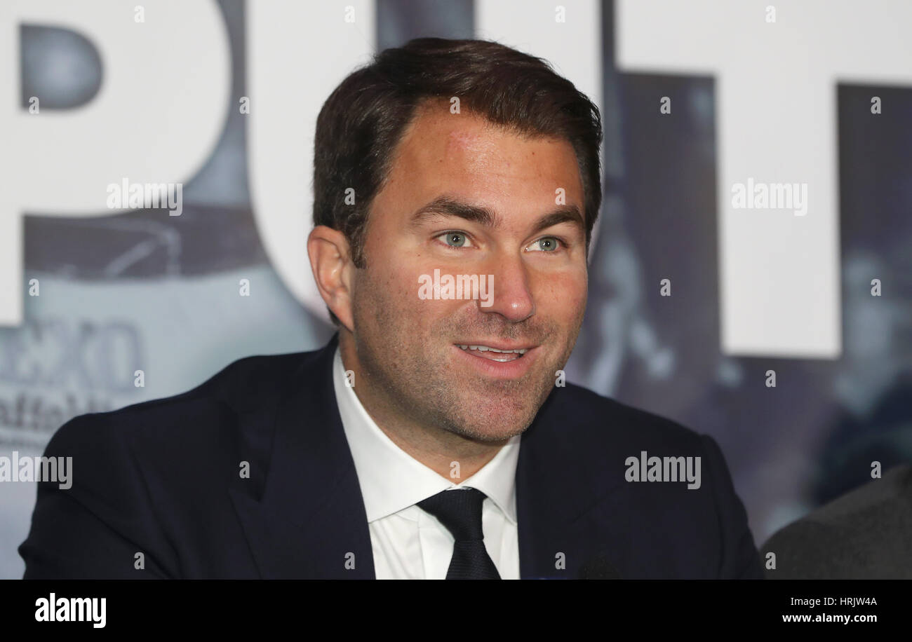 Boxing promoter Eddie Hearn during the press conference at Sky ...