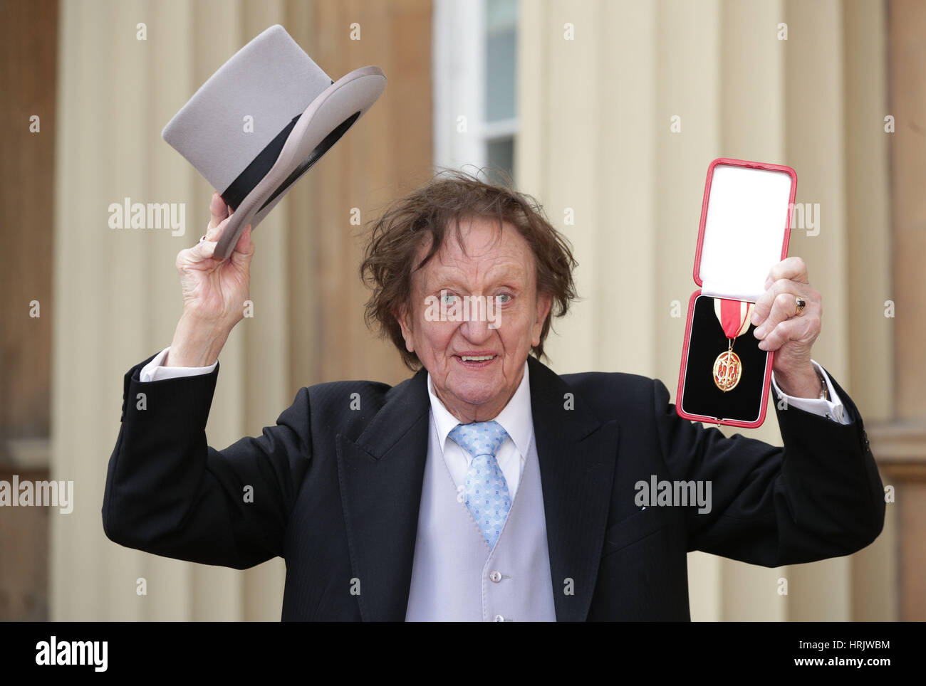Veteran entertainer Sir Ken Dodd at Buckingham Palace, London, after he ...
