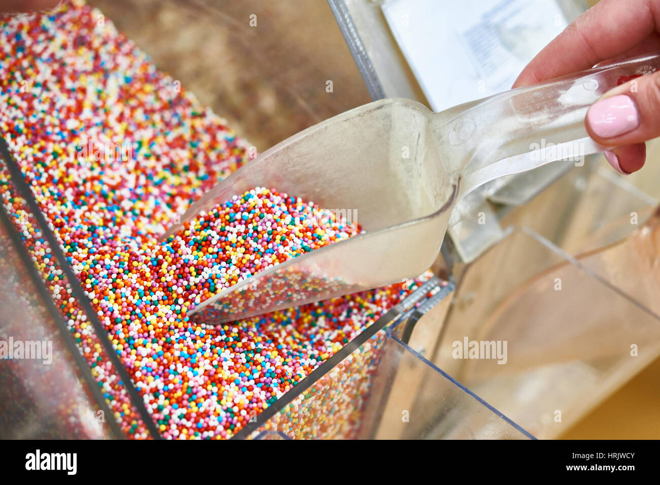 confectionery strew colored balls dragees closeup Stock Photo - Alamy