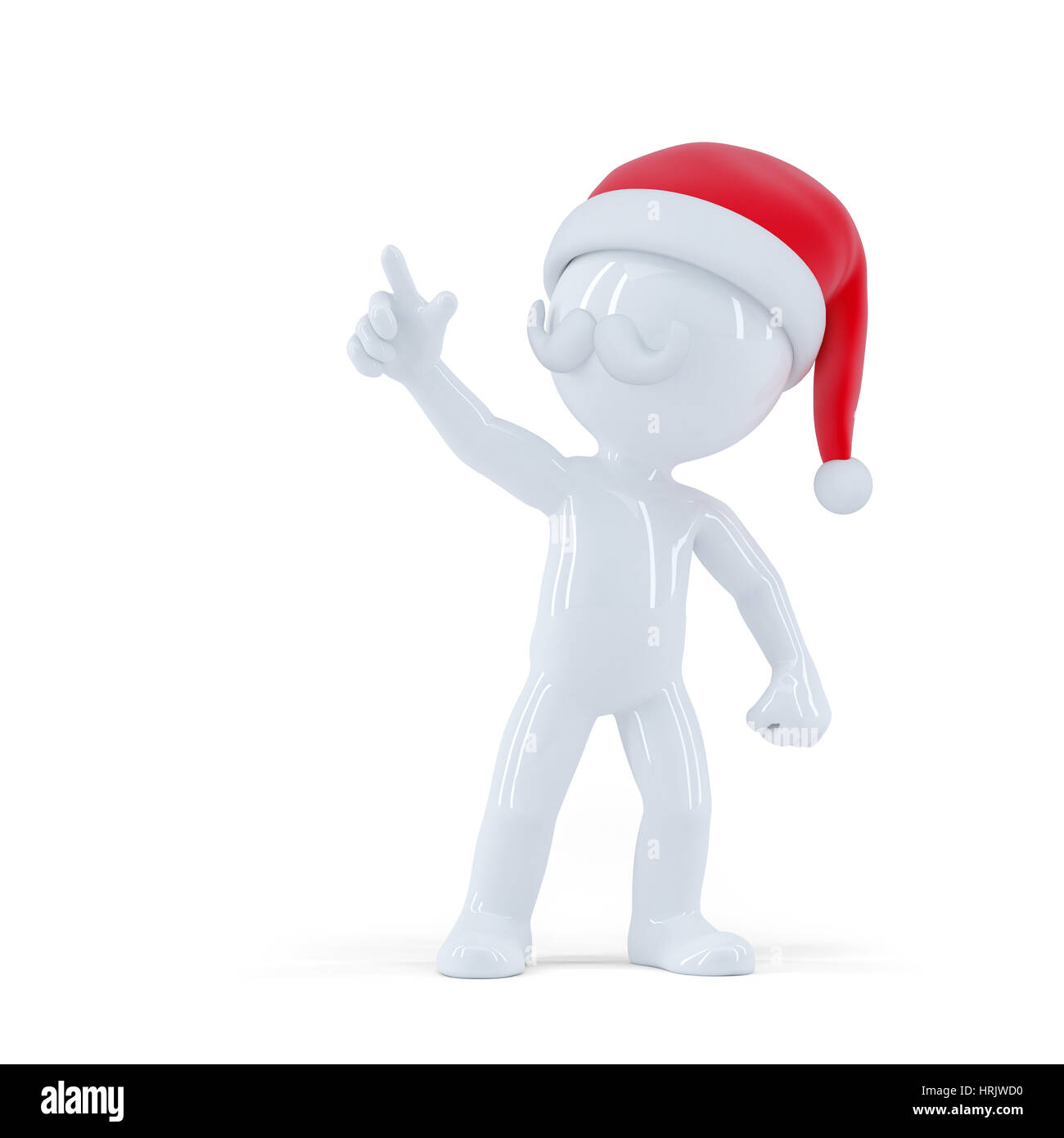 Santa Claus pointing pointing at something. Isolated on white ...