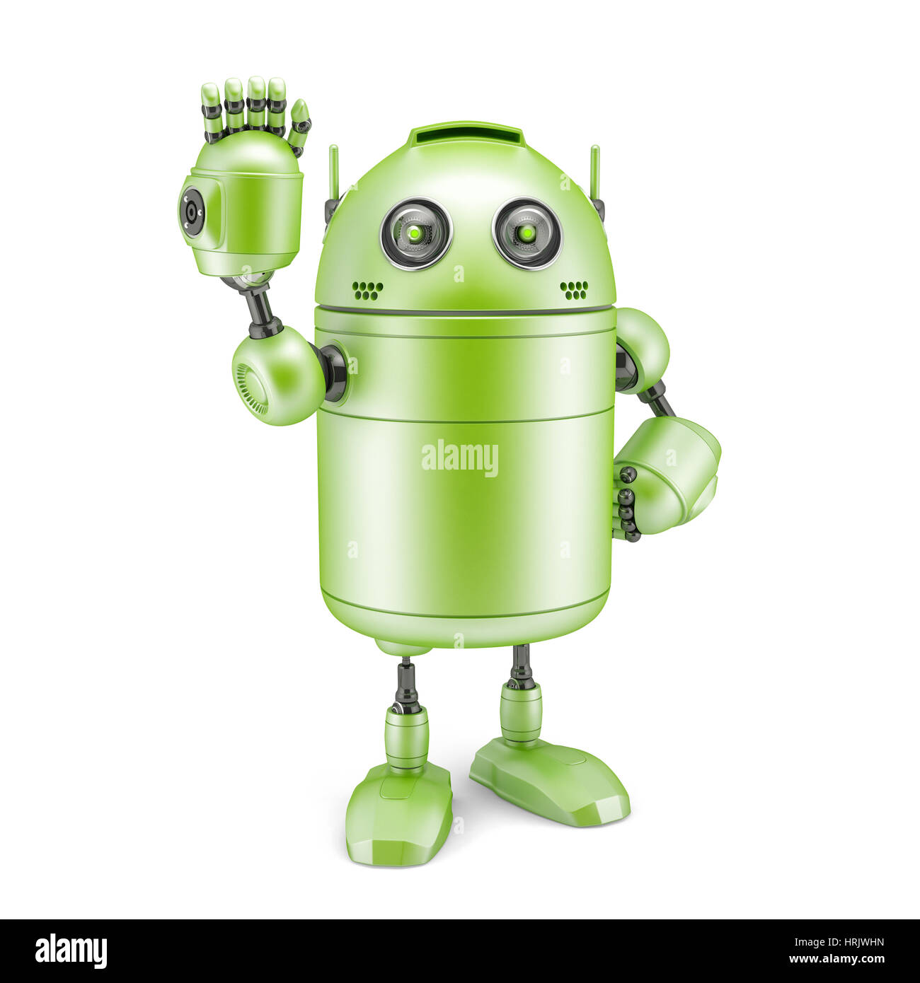 3d Robot sign hello. Technology concept. Isolated on white Stock Photo ...