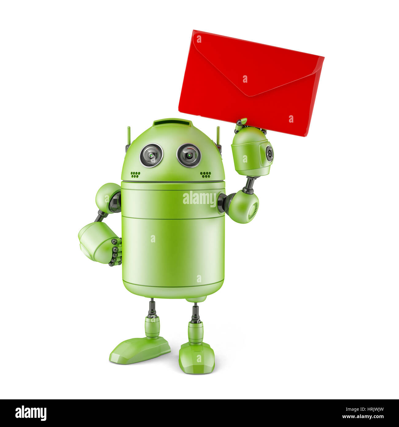 Robot with red envelope.. Technology concept. Isolated Stock Photo - Alamy