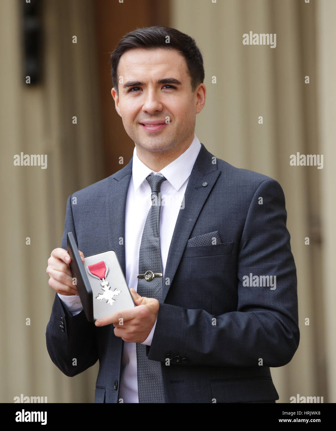 William Bayley at Buckingham Palace in London after receiving her ...
