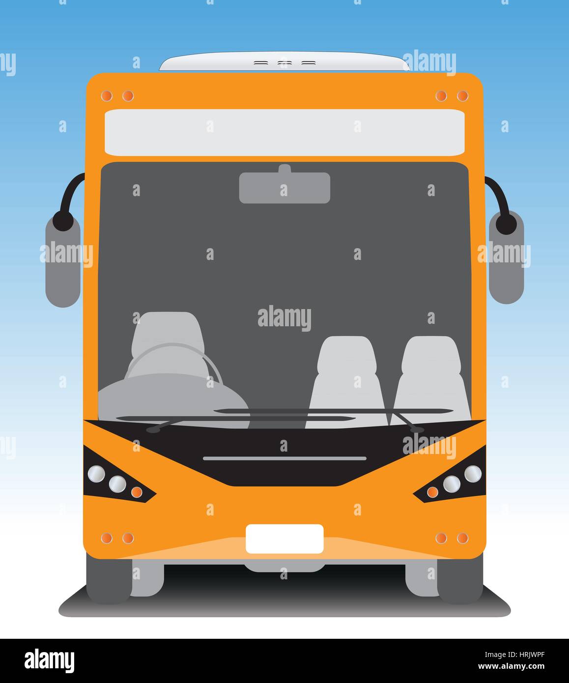 Front view of Tourist bus on blue sky background Stock Vector Image ...