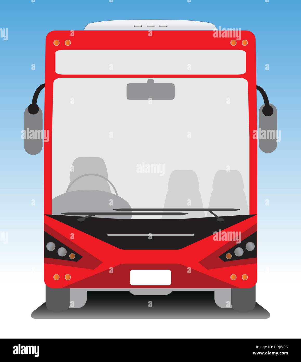 Front view of Tourist bus on blue sky background Stock Vector Image ...