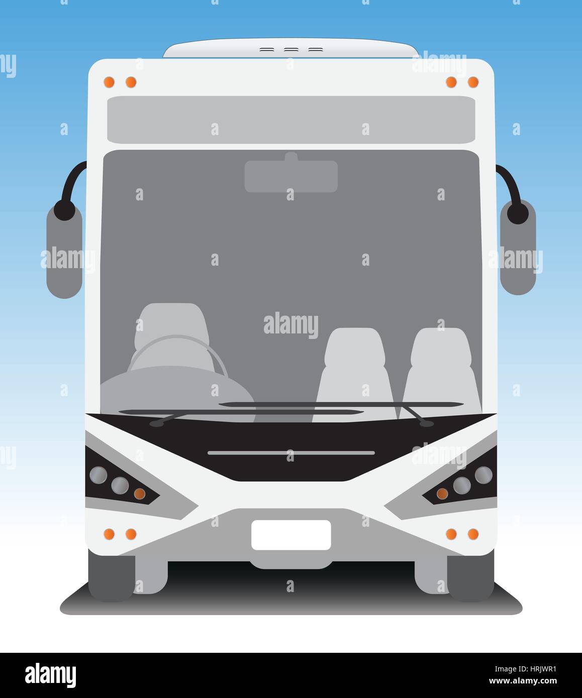 Front view of Tourist bus on blue sky background Stock Vector Image ...