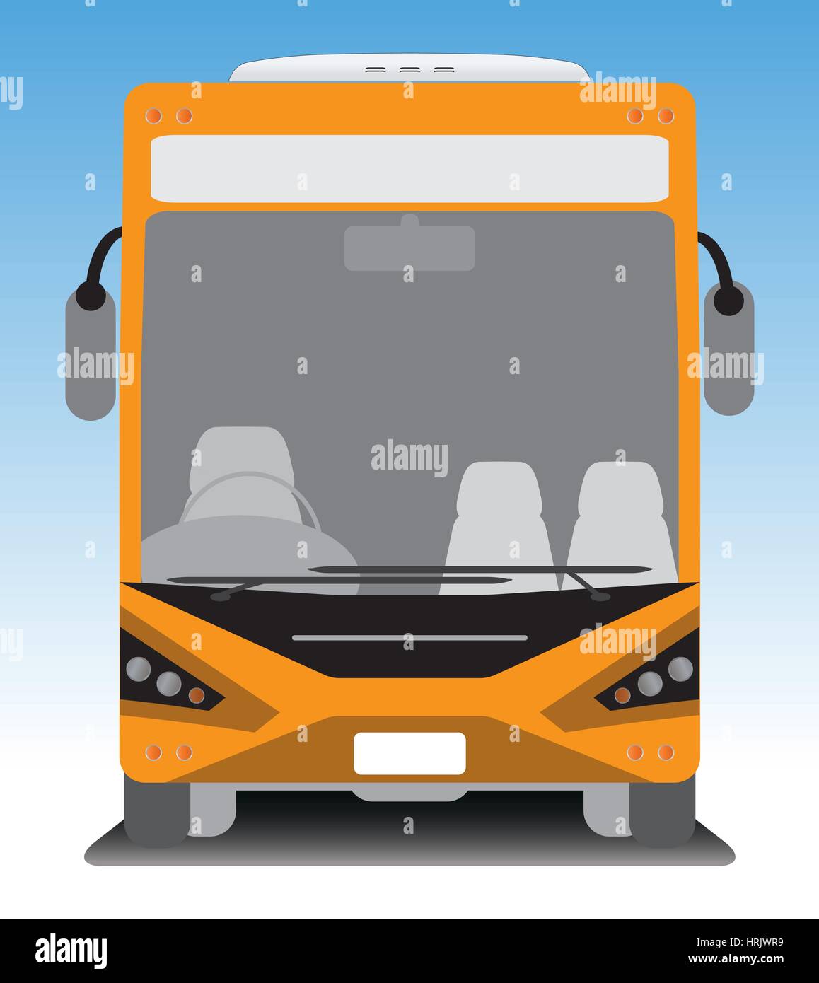 Front view of Tourist bus on blue sky background Stock Vector Image ...