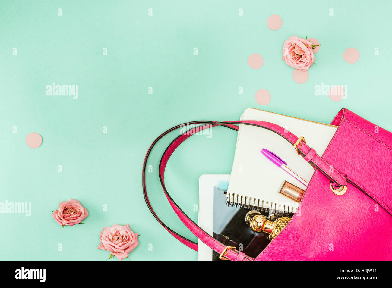 The female personal items on desktop Stock Photo - Alamy