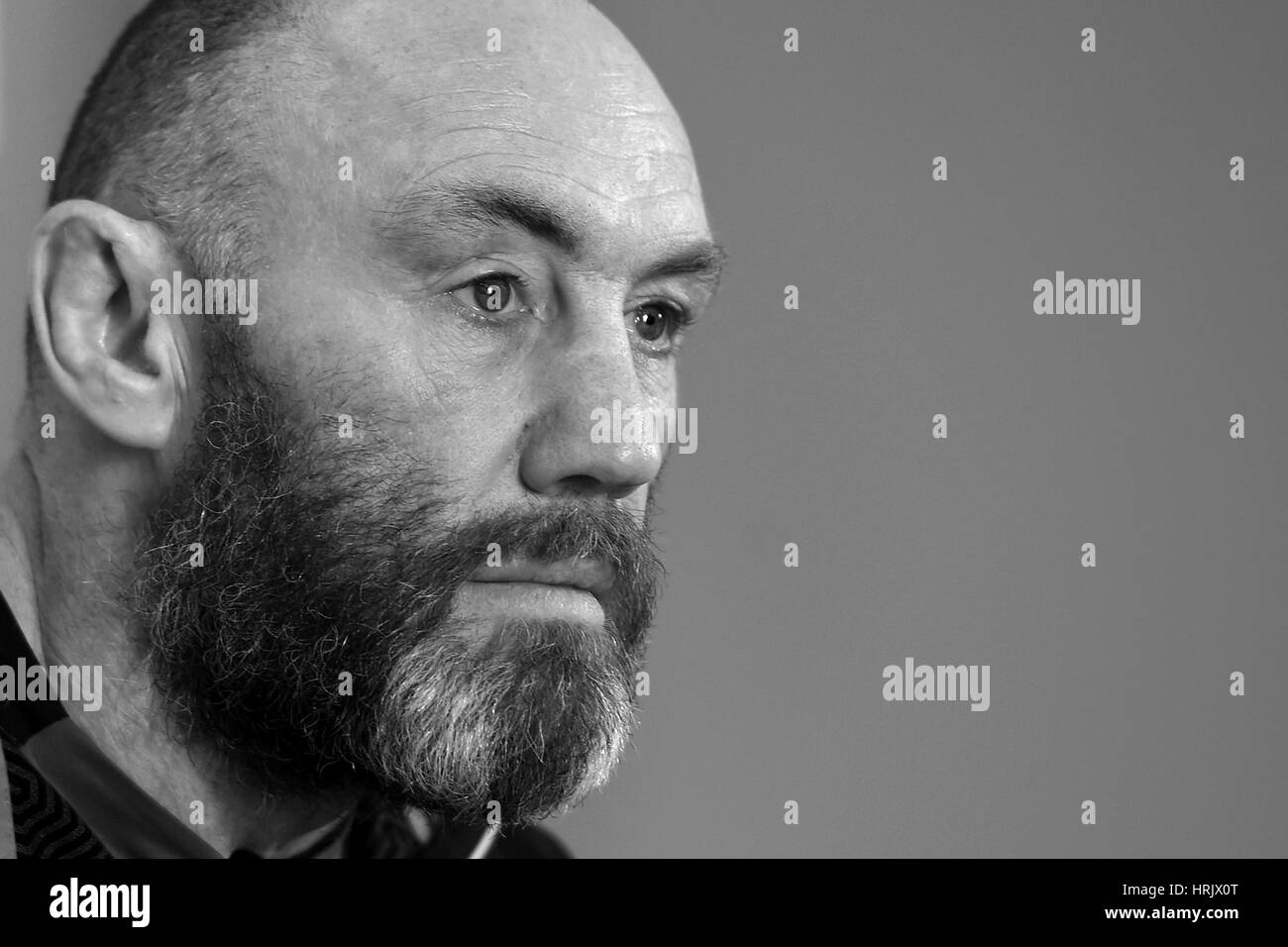 IMAGE CONVERTED TO BLACK & WHITE Wales coach Robin McBryde during the ...
