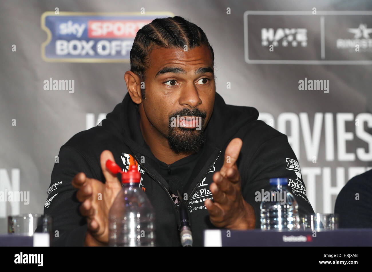 David Haye during the press conference at Sky Backstage at The O2 ...