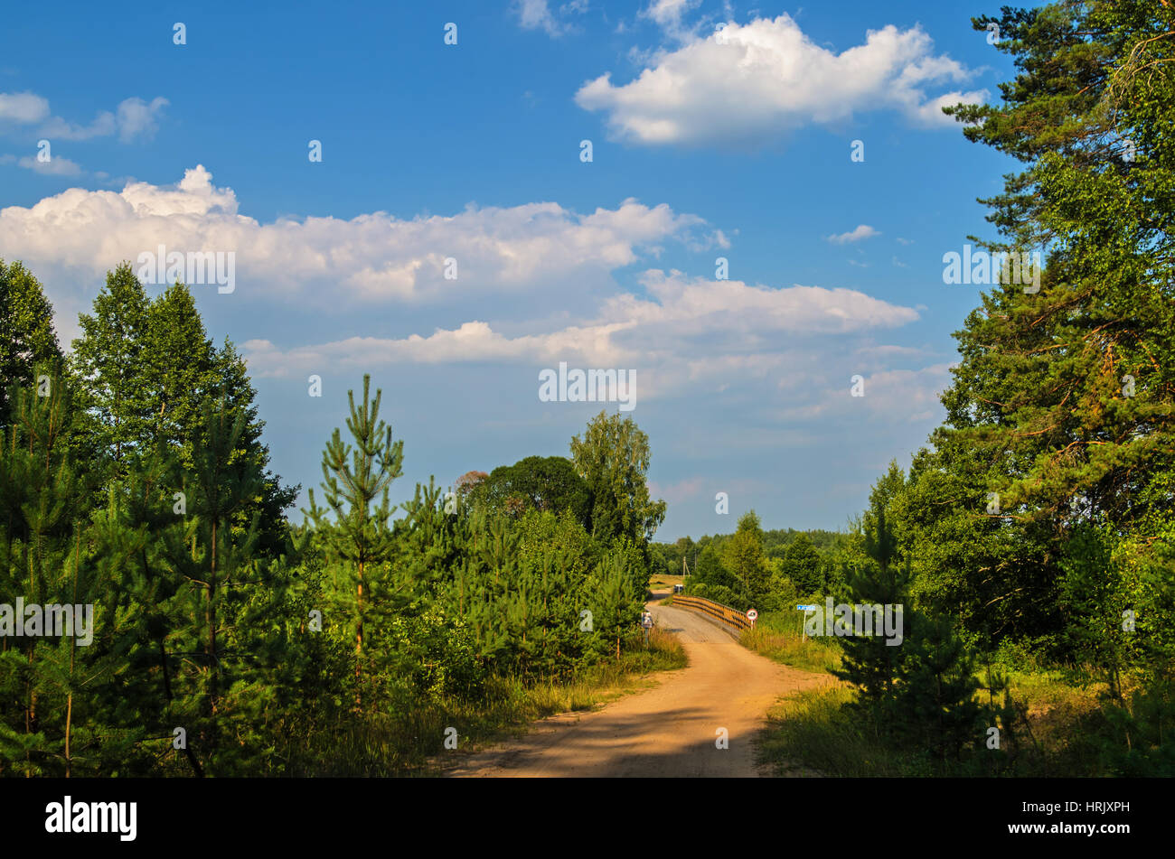 The road and bridge over the river Stock Photo - Alamy