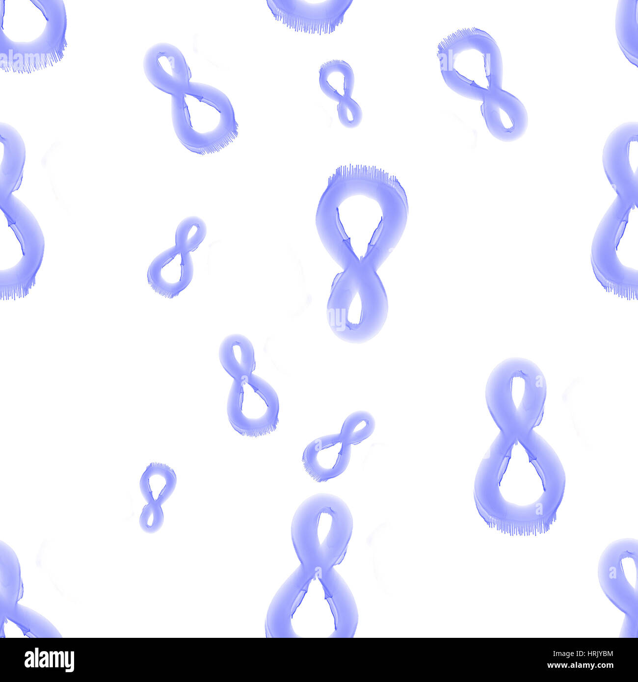 blue 8 eight numbers hand draw by watercolor isolated on bright ...