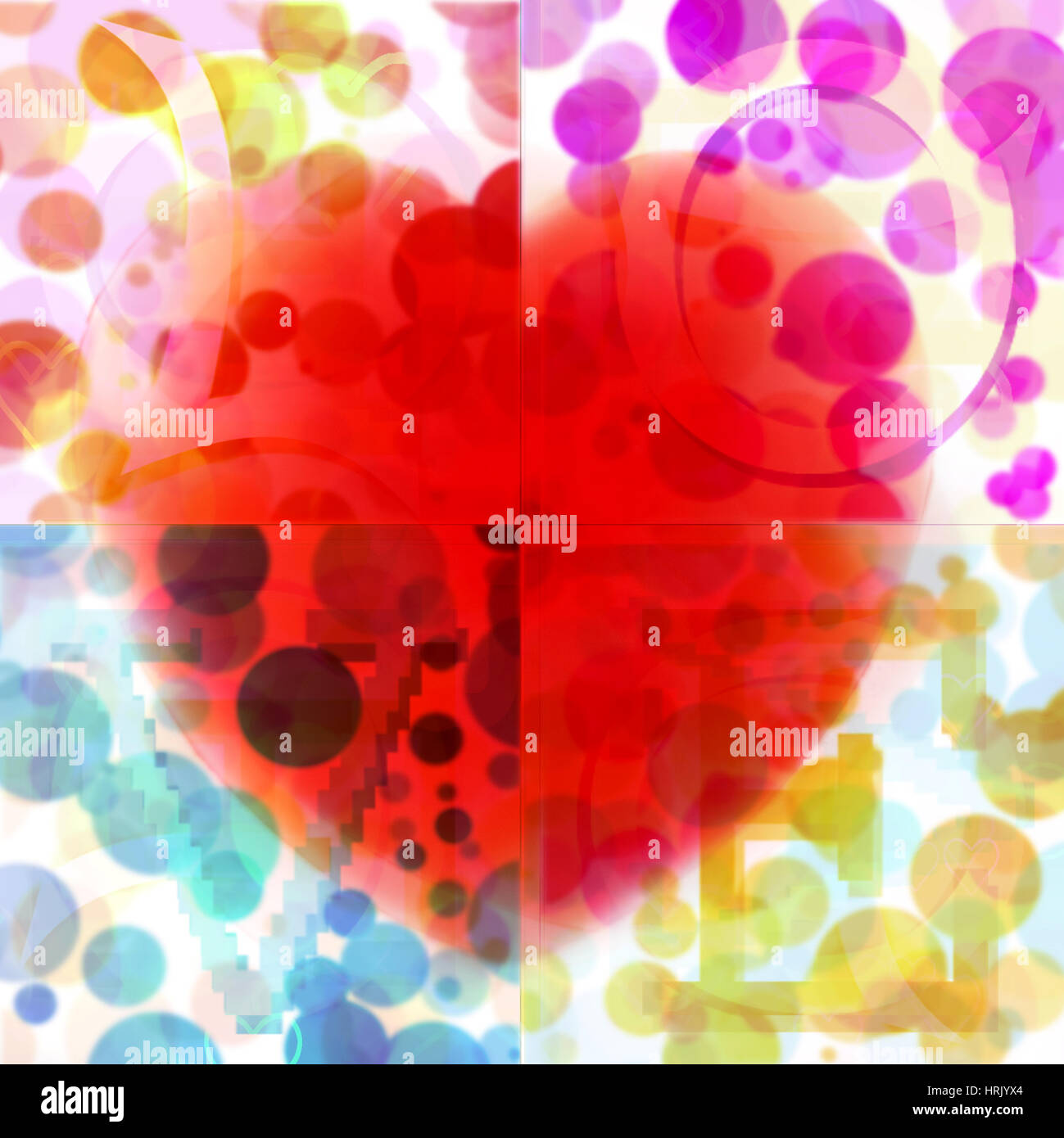 love concept with heart collage for card design Stock Photo - Alamy