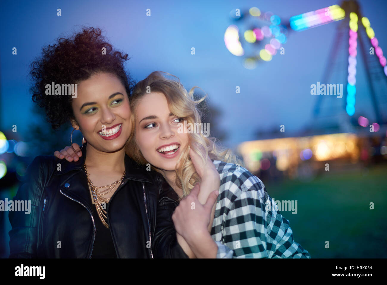 Two best friends came at the festival Stock Photo - Alamy
