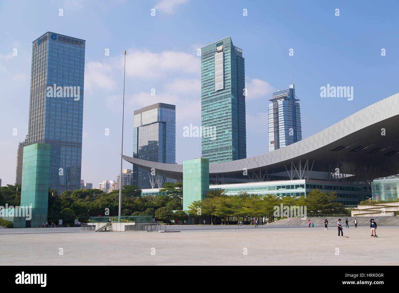 Skyscrapers and Civic Centre in Civic Square, Futian, Shenzhen ...