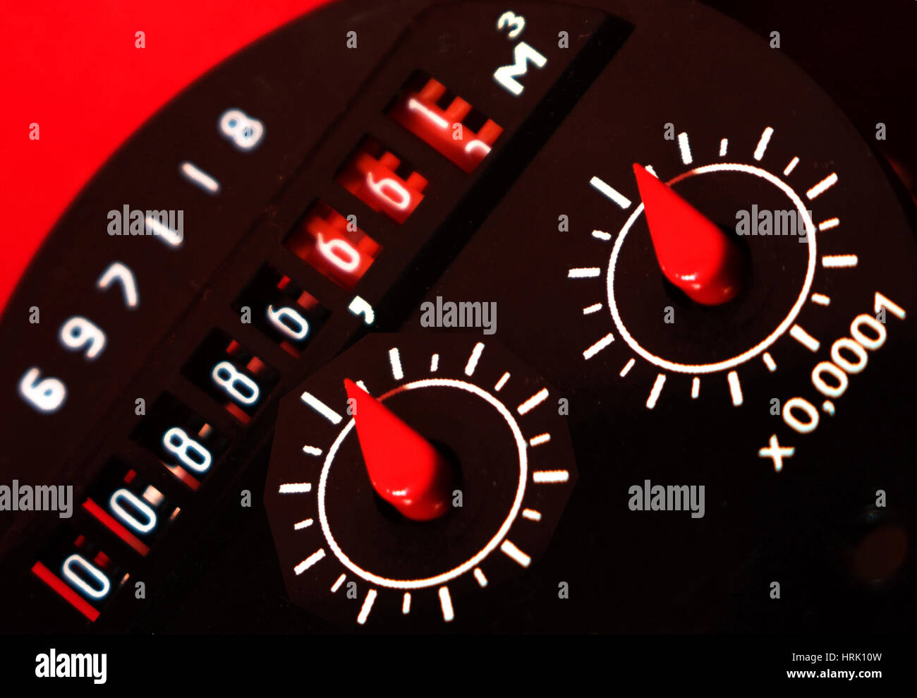 Cubic feet water meter.Fragment Stock Photo - Alamy