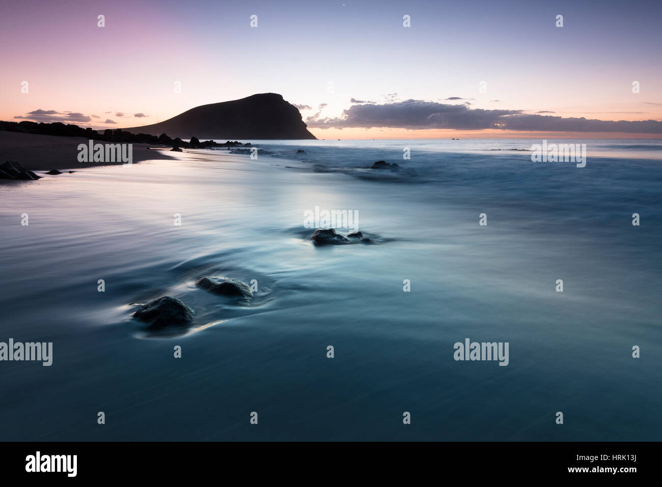 Beach, Playa de la Tejita, morning atmosphere, Tenerife, Canary Islands ...