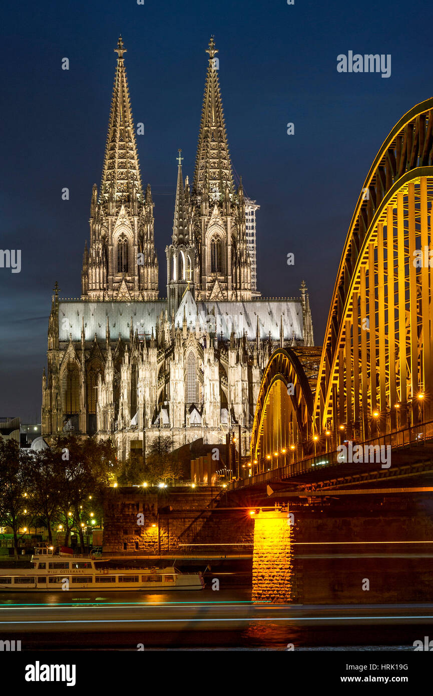 Cologne Cathedral, Hohenzollern Bridge, River Rhine, Historic centre ...