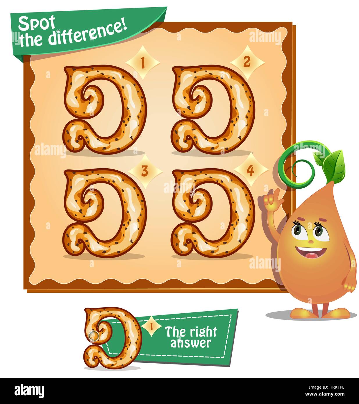 Visual Game for children. Task: Spot the difference letters d Stock ...