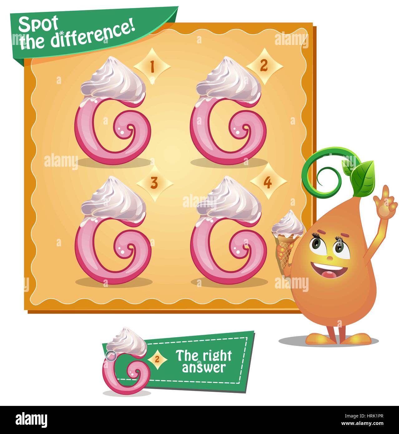 Visual Game for children. Task: Spot the difference letters g Stock ...