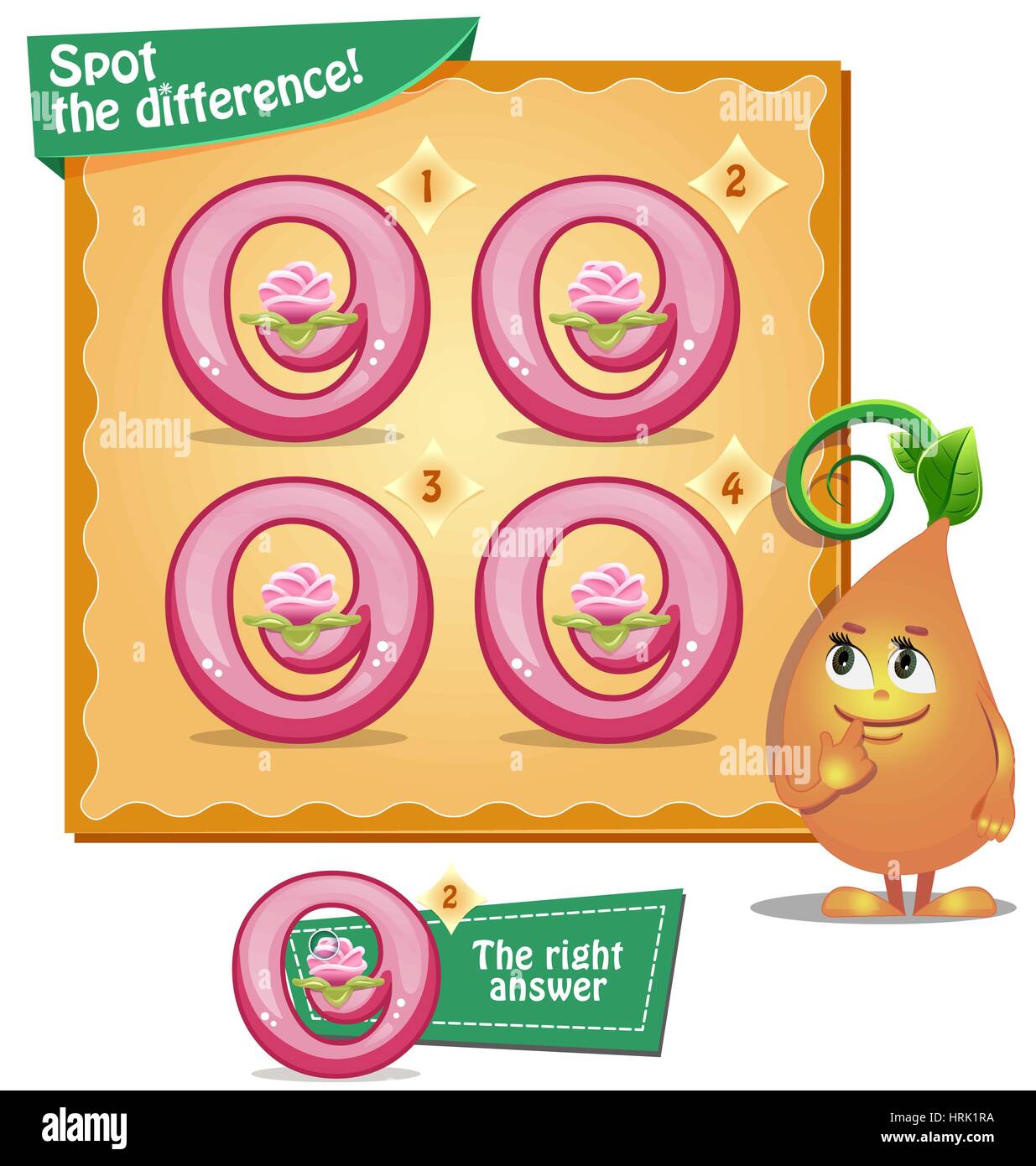 Visual Game for children. Task: Spot the difference letters o Stock ...