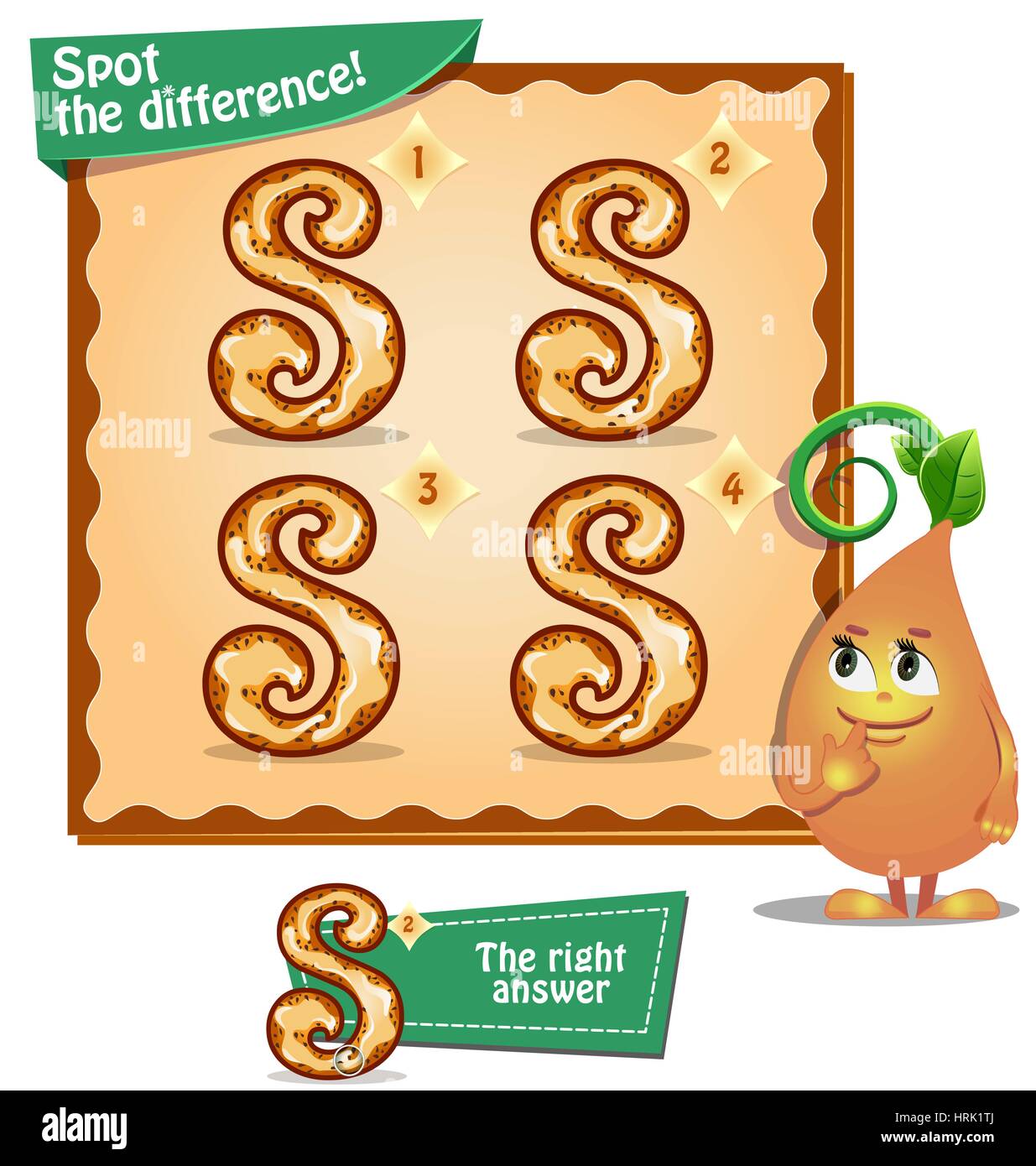 Visual Game for children. Task: Spot the difference letters s Stock ...