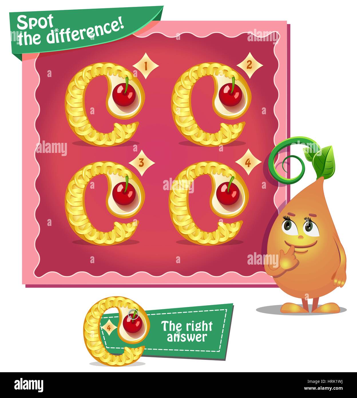 Visual Game for children. Task: Spot the difference letters c Stock ...