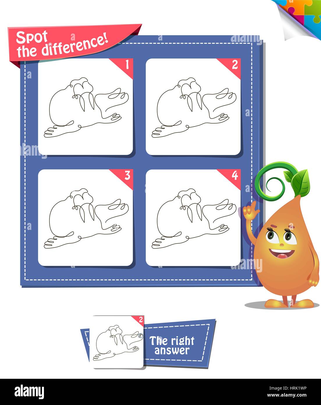 Visual Game for children. Task: Spot the difference seal Stock Vector ...